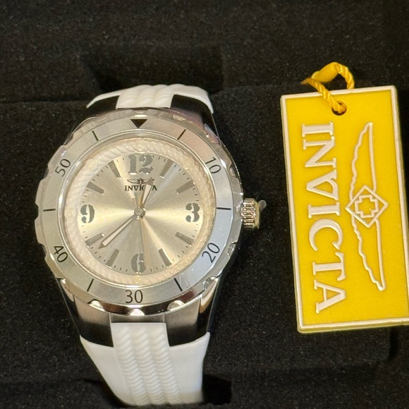 Invicta | Accessories | Invicta Silver Dial With White Strap Watch ...